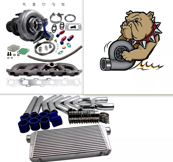 T3T4 T04 Turbo FULL Kit (TURBO/MANIFOLD/PIPING/INTERCOOLER) FITS TD42 ...