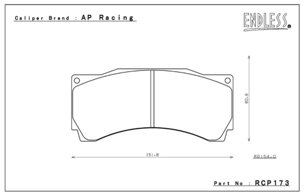 ENDLESS ME 20 BRAKE PADS (RCP173 18MM) FOR AP RACING CP9660 PRO 5000R ...